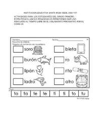 Fonemas para grado primero primaria | Ejercicios de Pedagogía | Docsity