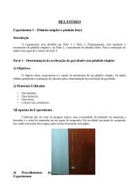 Relatório de pendulo simples e pendulo físico | Trabalhos Física - Docsity