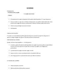 Schema sul governo italiano - Docsity