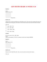 General Math Grade 11 - Docsity