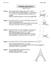 Problèmes d’optimisation - corrigés | Exercices Mathématiques - Docsity