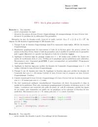 TP1: les k plus proches voisins | Exercices Programmation informatique | Docsity