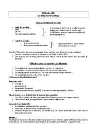 Méthode ABC (Activity Based Costing) - corrigé - Docsity