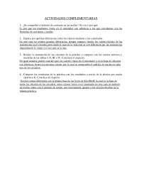 Actividades complementarias - Docsity