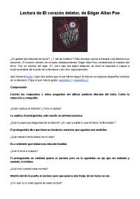 Lectura de El corazón delator, de Edgar Allan Poe - Docsity
