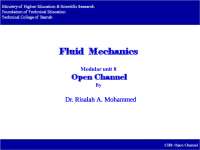 Open channel design - Docsity