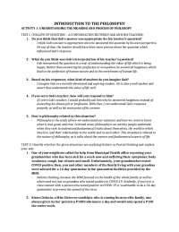 Introduction to the Philosophy - Docsity