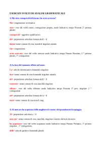 Analisi grammaticale - Esercizio già svolto | Esercizi di Italiano | Docsity