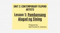 Pambansang Alagad ng Sining - Docsity