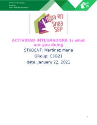 Actividad integradora 1 modulo 7 | Ejercicios de Inglés - Docsity