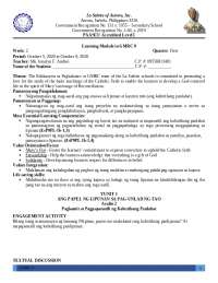 Junior High School Department Lecture and Modules for Quarter One ...