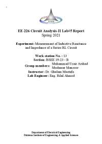 Circuit Analysis Lab reports #5 - Docsity