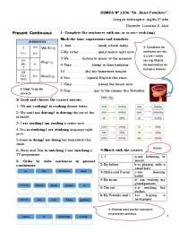 Presente Continuo Ingles Bachillerato | Traducciones de Inglés - Docsity