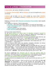 La situation d’énonciation - exemple - Docsity