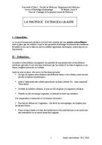 La matrice extracellulaire - Histologie generale | Résumés Histologie ...