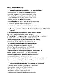 The first conditional exercises - Docsity