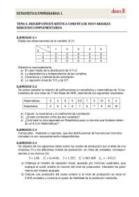 EJERCICIOS COMPLEMENTARIOS TEMA 4 | Ejercicios de Estadística Empresarial - Docsity