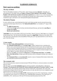 History in English: Nazism in Germany - Docsity