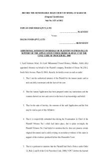 Affidavit in cheif in evidence - Docsity