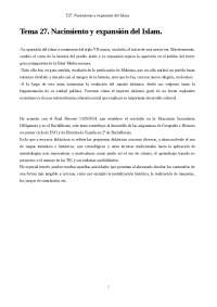 Nacimiento del islam - Docsity
