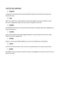 Sintesi i sette vizi capitali - Docsity