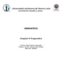 Chapter 8 Pragmatics - Docsity