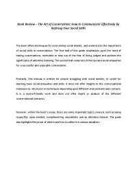 Book Review - Art of Conversations - Docsity