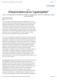 El incierto futuro de un español global - Docsity