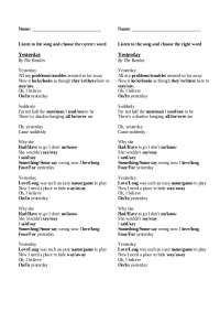 Atividade com música (Song activity) - Yesterday - Docsity