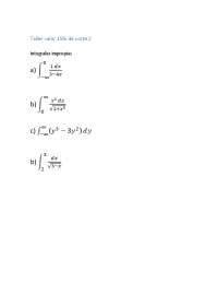 Cuestionario de ejercicios de integrales impropias - Docsity