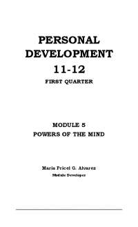 PERSONAL DEVELOPMENT UNIT I – Module 2: Developing the Whole Person ...