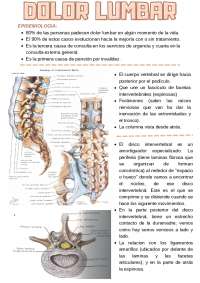 DOLOR LUMBAR (LUMBALGIA) - Docsity