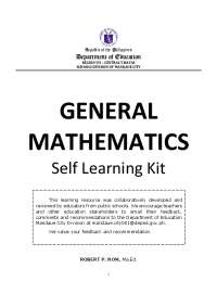 GENERAL MATHEMATICS SHS SEMESTER 1-2 - Docsity