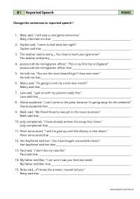 REPORTED SPEECH Ingles - Docsity