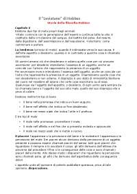 Il leviatano di hobbes | Schemi e mappe concettuali di Filosofia | Docsity