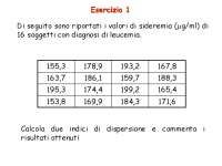 Esercizi e soluzioni statistica, t student, chi quadrato, deviazione ...