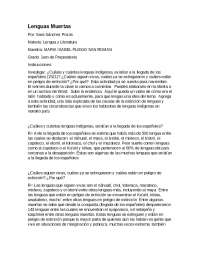 Lenguas Muertas y Porque se extinguen en la actualida - Docsity