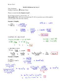 Calculus one quiz for the first unit - Docsity