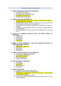 Preguntas examen Farmacologia | Exámenes de Farmacología | Docsity