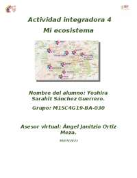 Actividad integradora 4 Mi ecosistema Modulo 15 | Ejercicios de Biología | Docsity