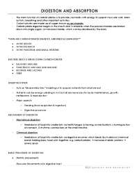 Nursing Study Notes Digestive System - Docsity