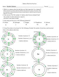 Valence electrons practice - Docsity
