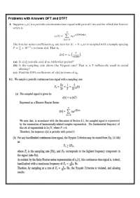 Solved Problems for DFT ,DTFT in DSP - Docsity