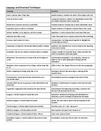 Language Vs Structure Table - Docsity