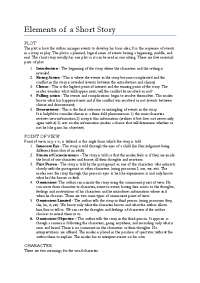 Art appreciation: elements of short story - Docsity