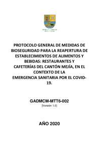 Protocolo de alimentos - Docsity