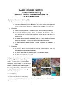 Earth and life learning activity sheet | Summaries Earth science | Docsity