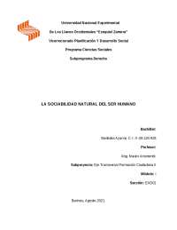 LA SOCIABILIDAD NATURAL DEL SER HUMANO - Docsity