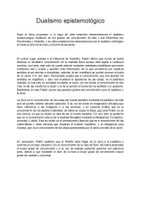 Dualismo epistemológico - Docsity