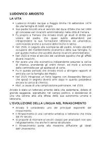 Ariosto vita, opere e caratteristiche - Docsity